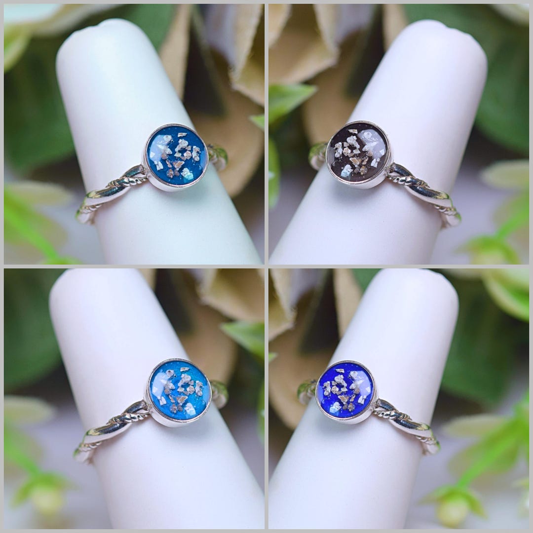 Mood Stone Cremation Ashes & Memorial Twisted Band Ring - Etsy