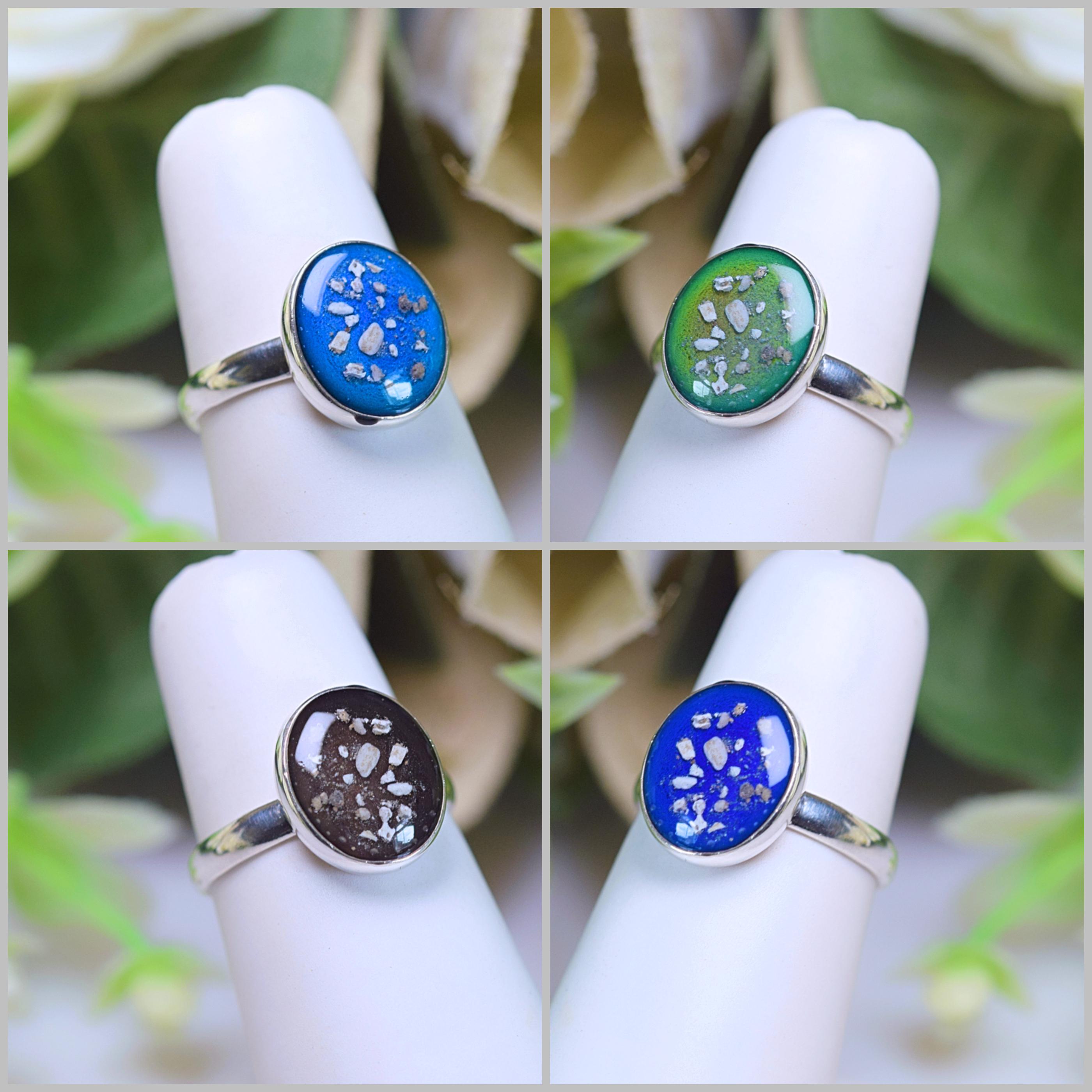 Mood Stone Cremation Ashes Memorial Oval Ring Etsy