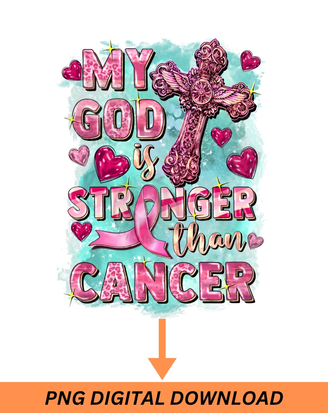 My God is Stronger Than Cancer PNG, Christian Design for Shirt, Cancer ...