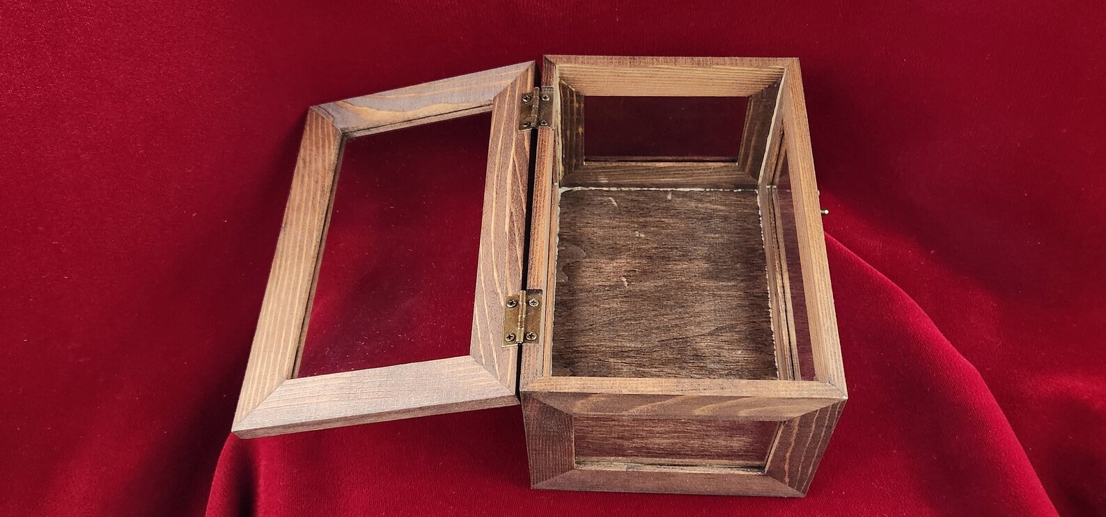 Wood Display Case a Box With Real Glass Sides Vintage Look - Etsy