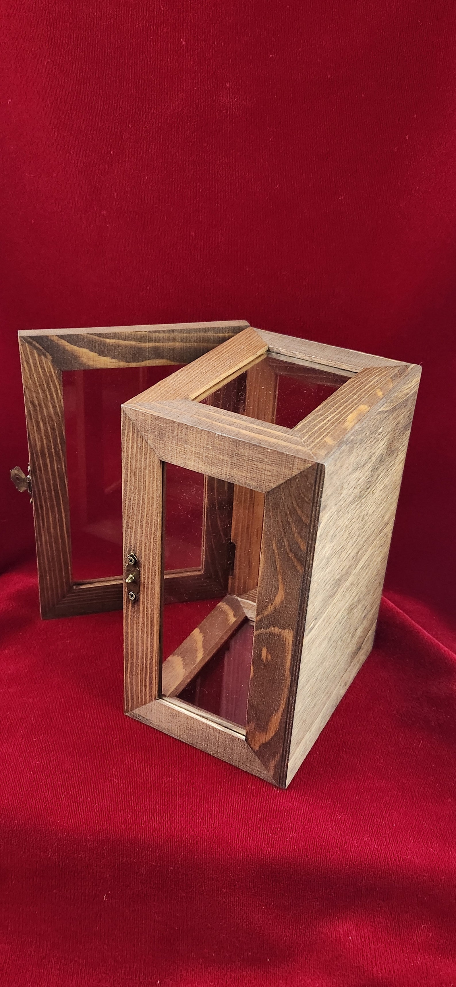 Wood Display Case a Box With Real Glass Sides Vintage Look - Etsy