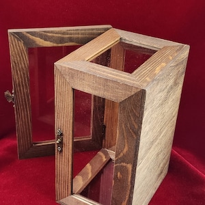 Wood Display Case a Box With Real Glass Sides Vintage Look - Etsy