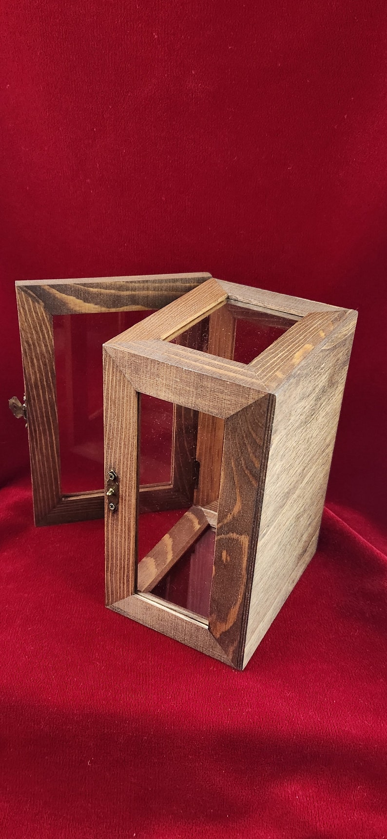 Wood Display Case a Box With Real Glass Sides Vintage Look - Etsy