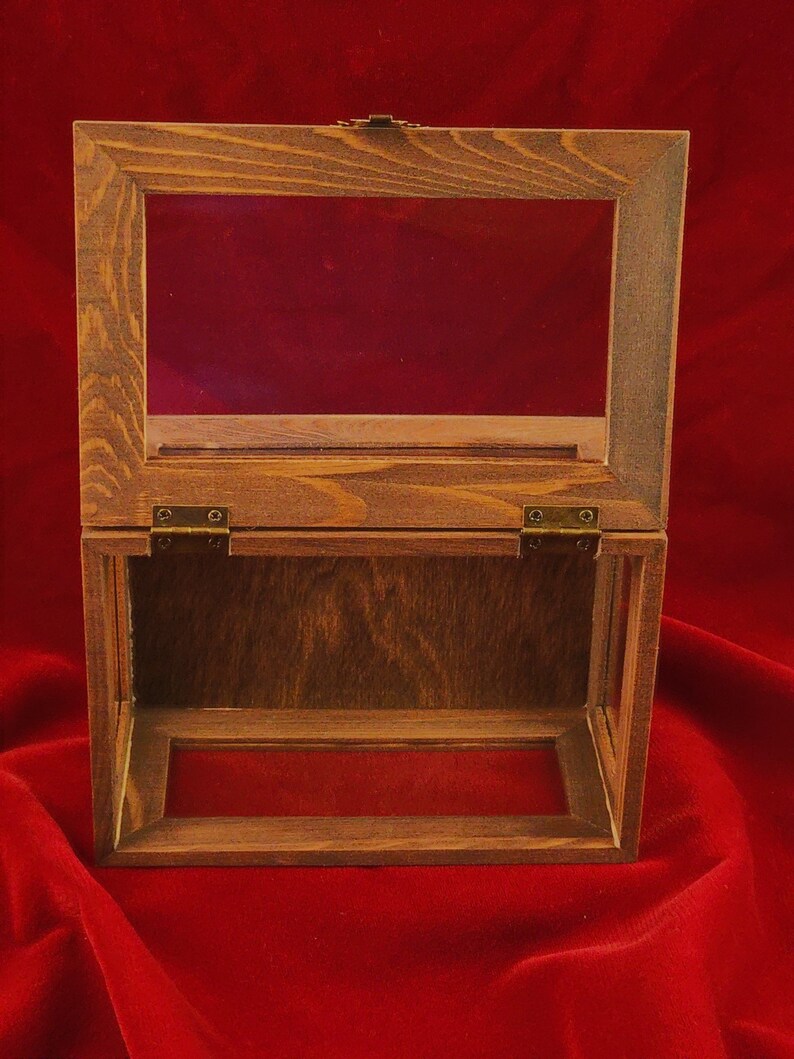Wood Display Case a Box With Real Glass Sides Vintage Look - Etsy