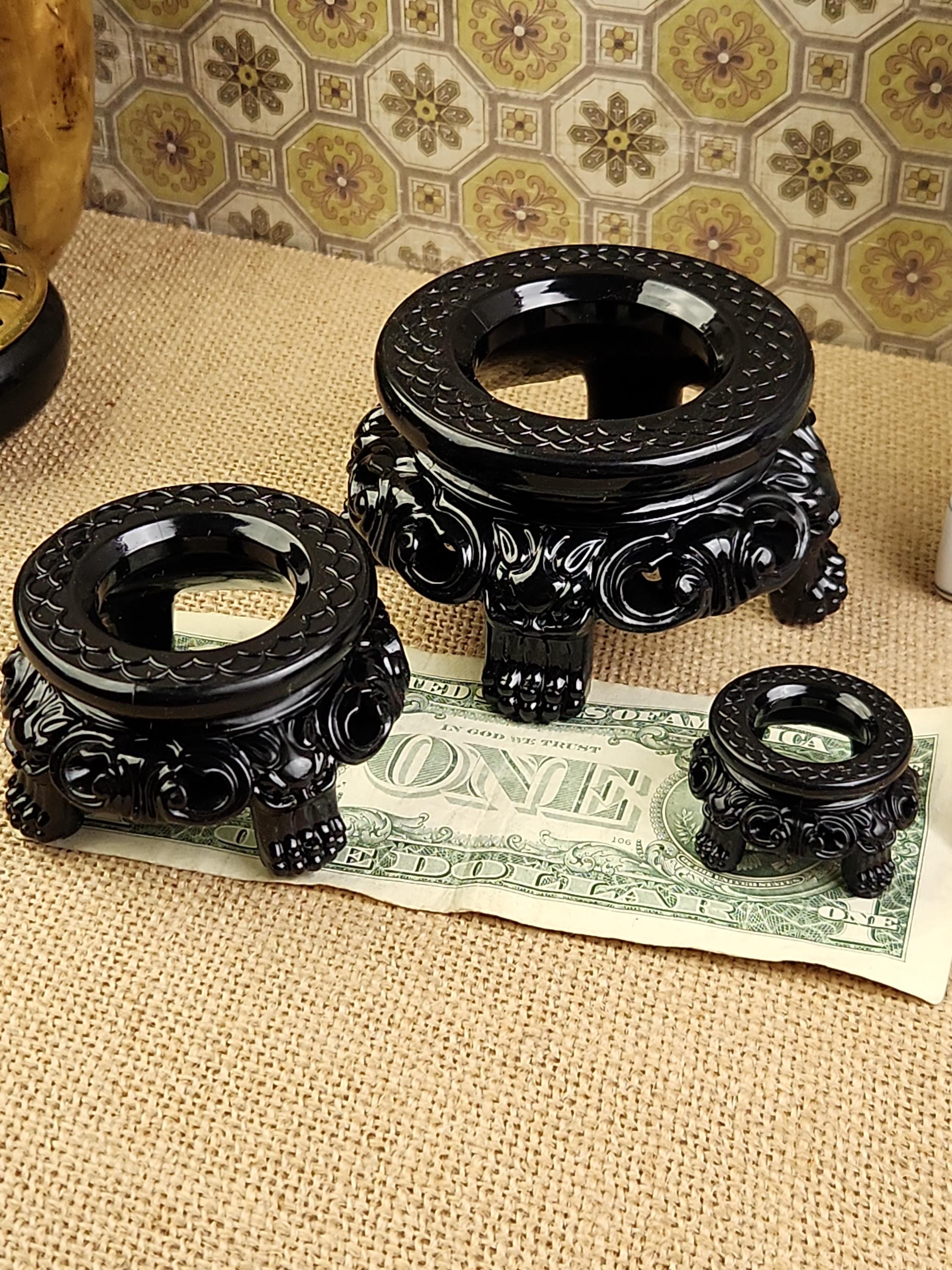 Black Resin Crystal Ball Stand, Witchcraft Altar Decor - Etsy