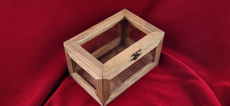Wood Display Case a Box With Real Glass Sides Vintage Look - Etsy