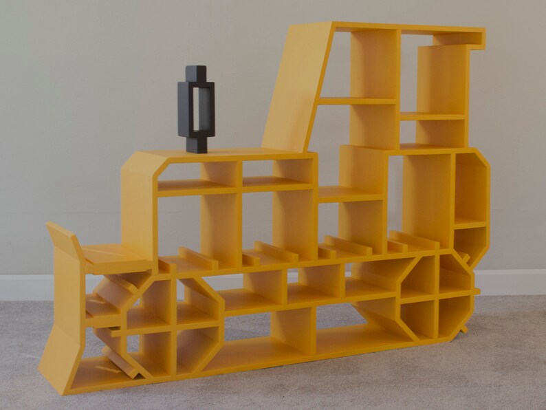 Kids Bookshelf Bulldozer Decor Bookcase Childrens Nursery - Etsy