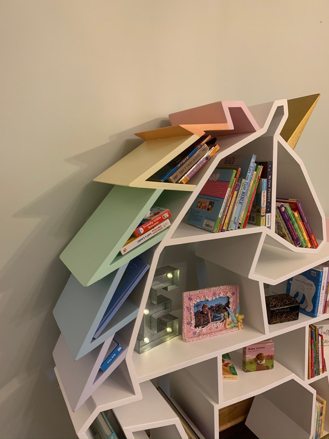 Kids Bookshelf Unicorn Decor Bookcase Childrens Nursery Shelf - Etsy