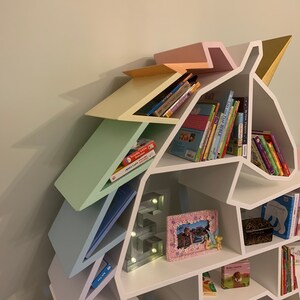 Kids Bookshelf Unicorn Decor Bookcase Childrens Nursery Shelf - Etsy