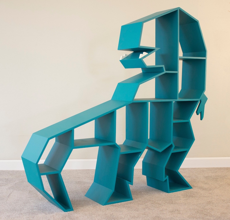 Kids Bookshelf Dinosaur Decor T-rex Bookcase Childrens Nursery - Etsy