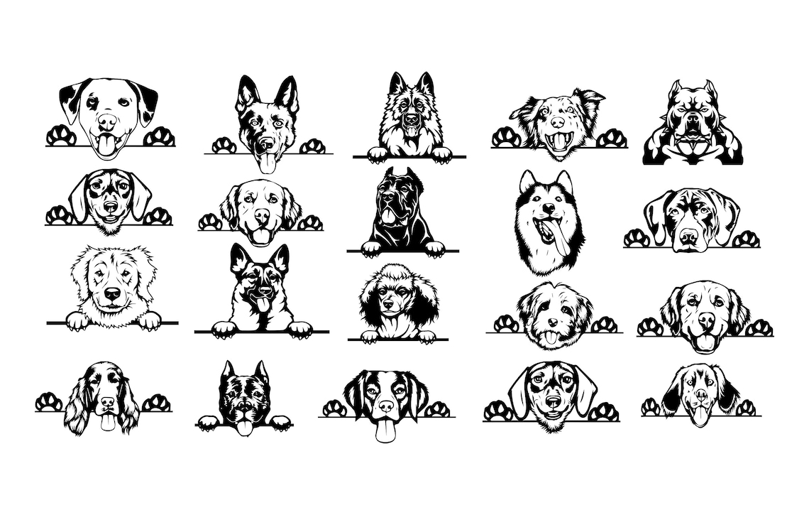 20 chiens SVG illustration de chiens paquet de chiens | Etsy France