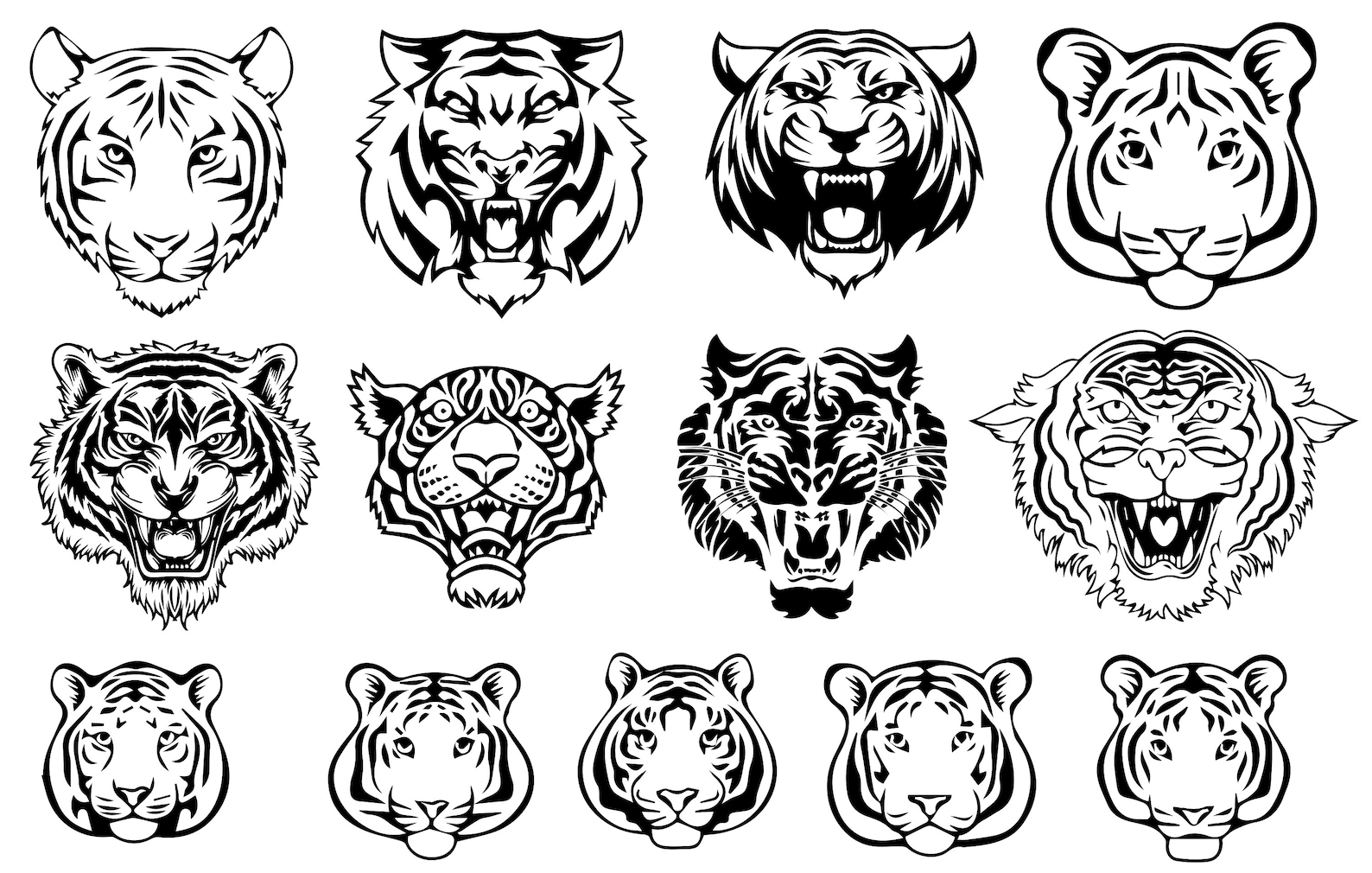 Tiger Clipart, 13 Tiger SVG, Roaring Tigers Illustration, Tigers ...