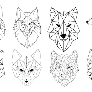 Wolf SVG, EPS, Vector Files, 8 Polygonal Wolf, Polygon Wolf, Geometric ...