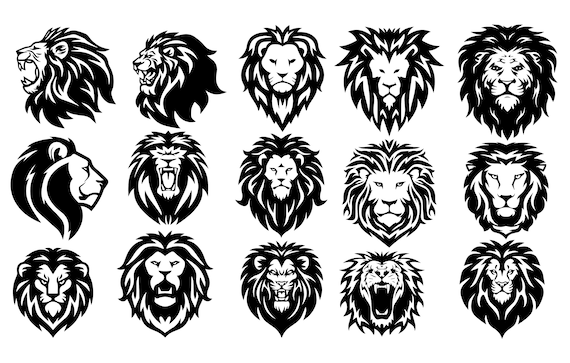 Lions SVG Lion Head Design Lion Collection Lion Bundle - Etsy
