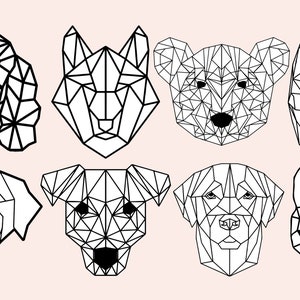 Polygonal Dogs, SVG, EPS, Adobe Illustrator Files, 8 Geometric Dogs ...