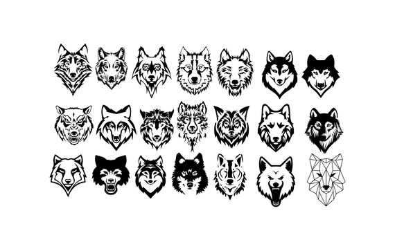 21 Wolf SVG Vector Files Wolf Portrait Wolf Bundle Wolf | Etsy