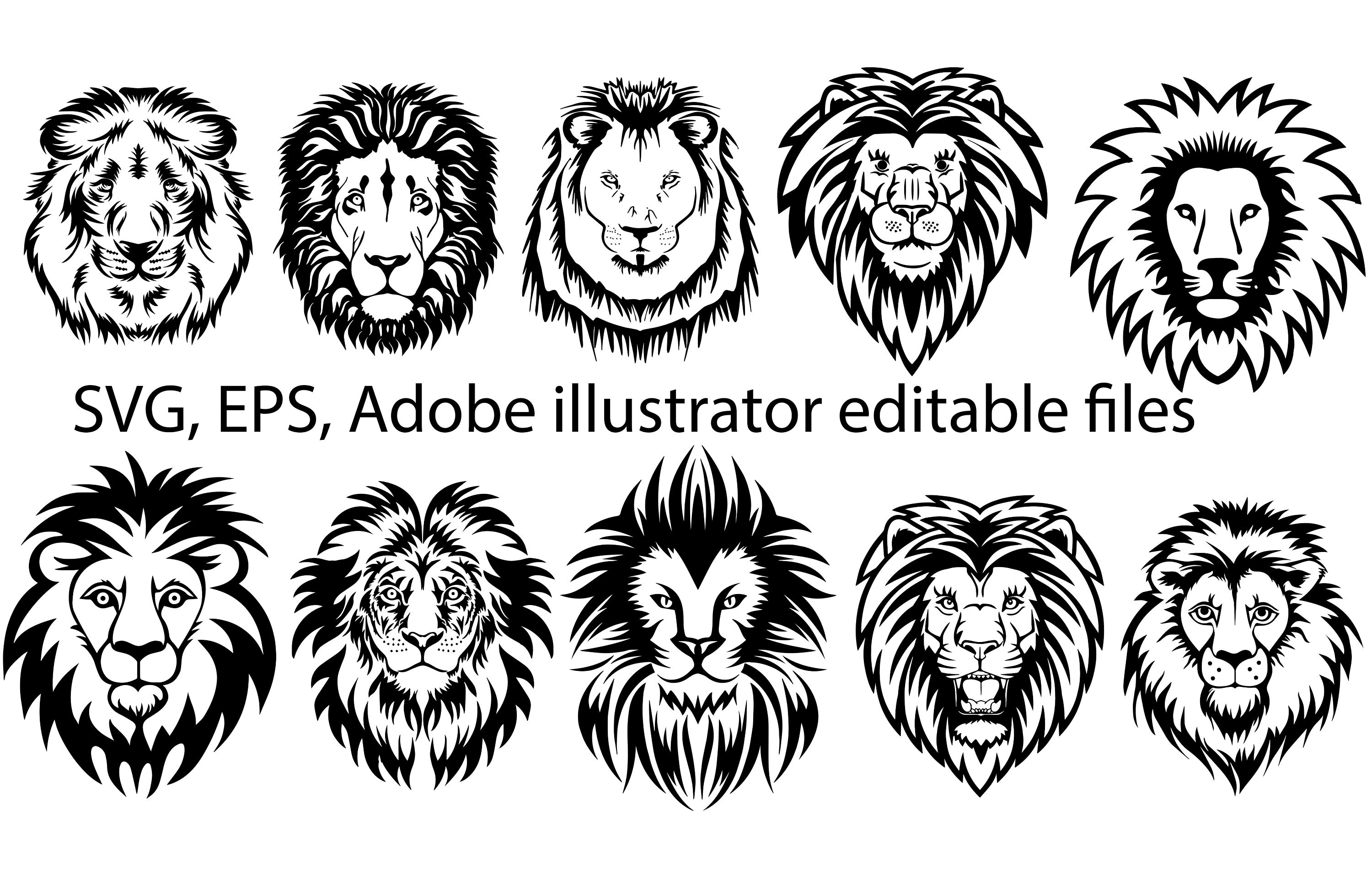 10 Lion Clipart, Lion Outline, Creative Lions, Lion Vector Art, Lion ...
