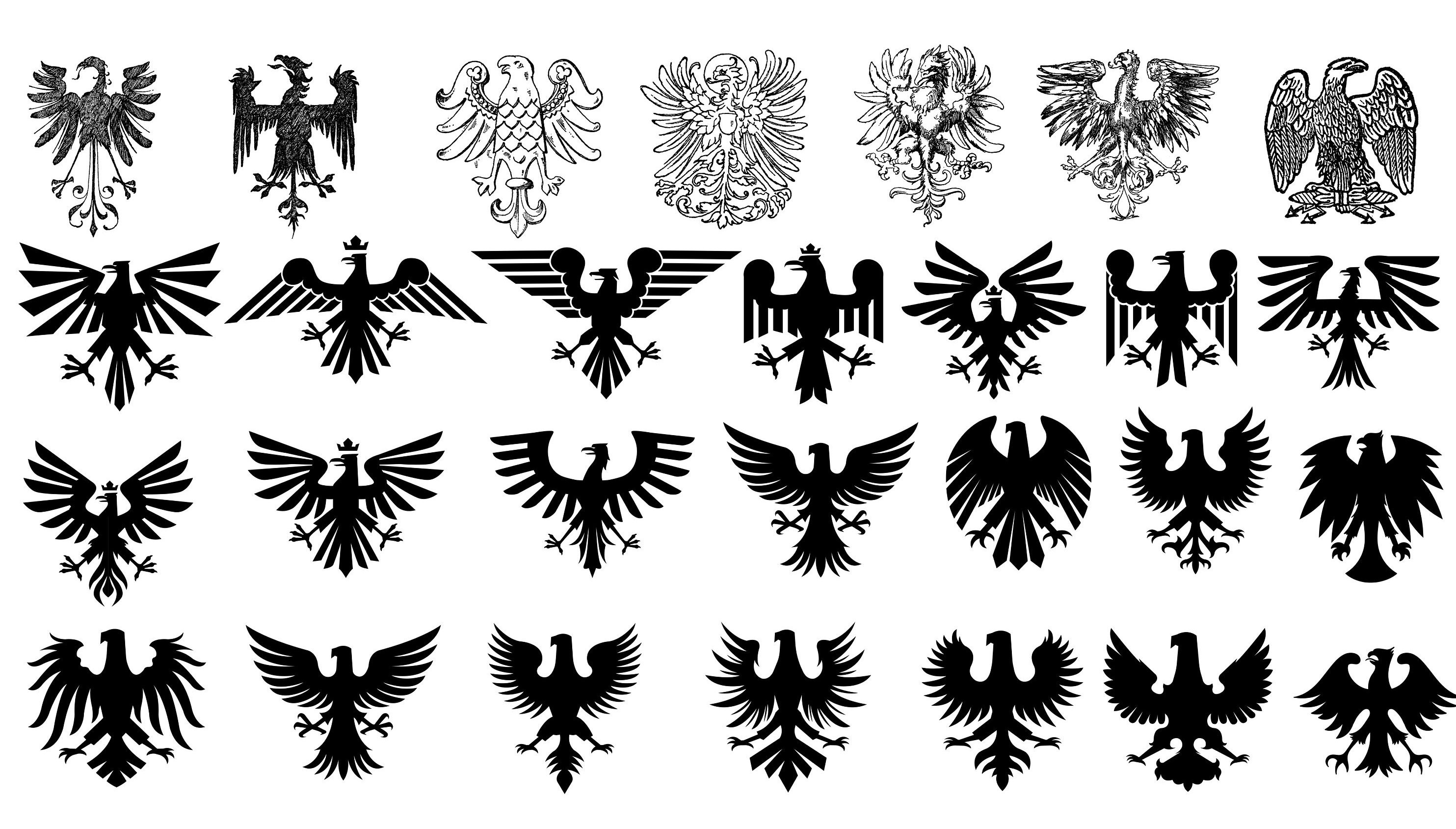 Eagle Clipart, 28 Eagle SVG, Heraldic Eagles, Eagle Portrait, Phoenix Portrait, Phoenix ...