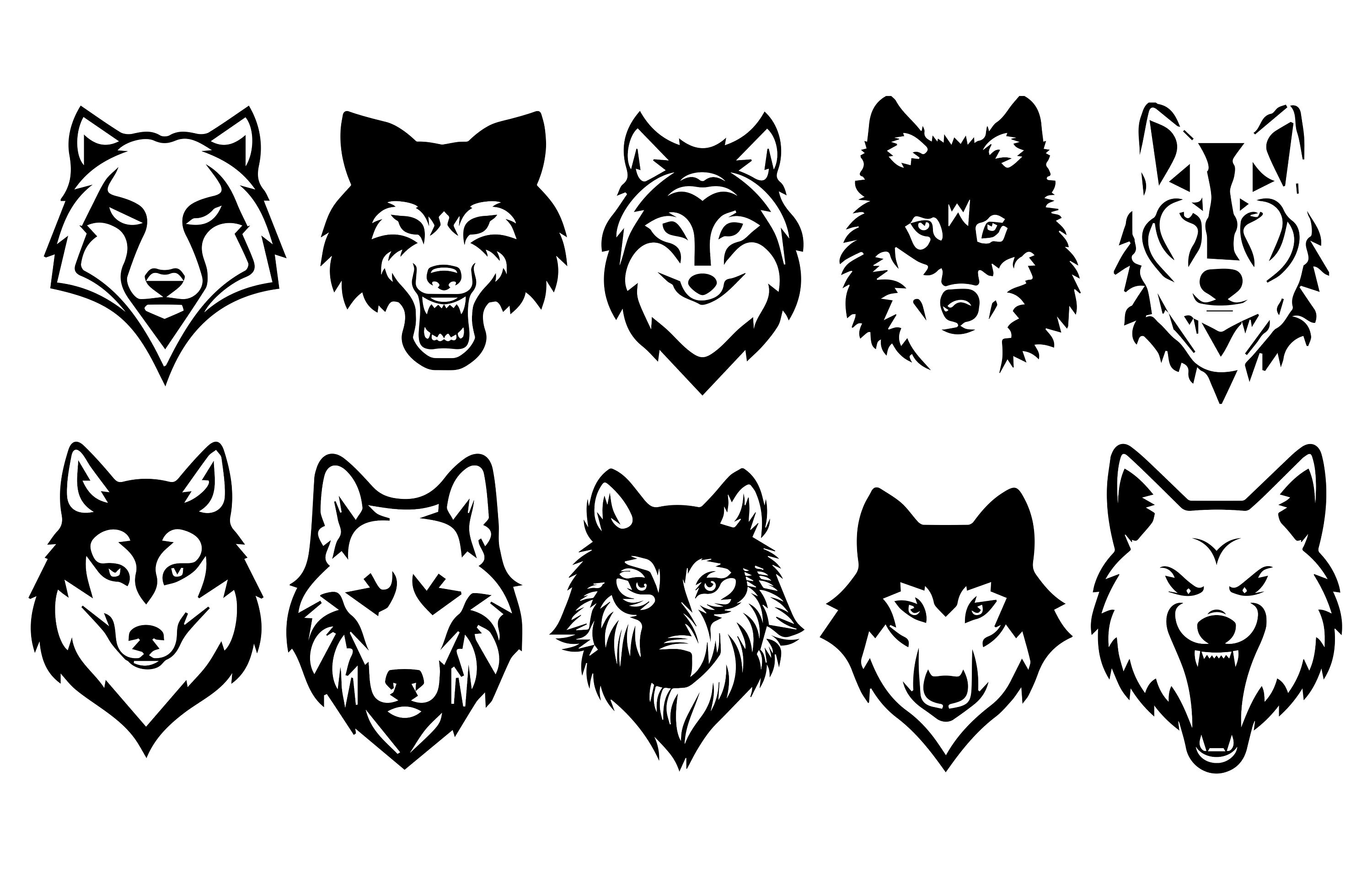 Ilustración del lobo clipart SVG lobo paquete de lobos - Etsy España