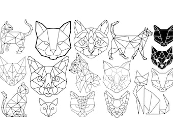 Polygonal Cat Svg - Etsy UK
