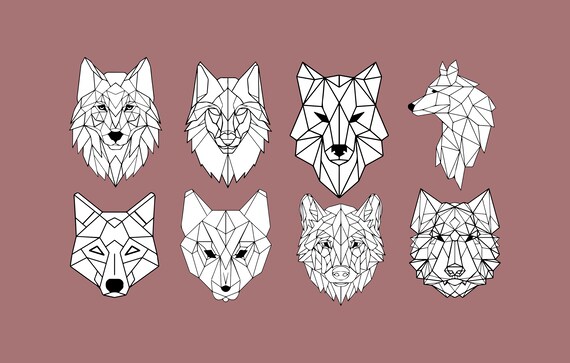 Wolf SVG EPS Vektordateien 8 polygonale Wolf Polygon Wolf - Etsy.de