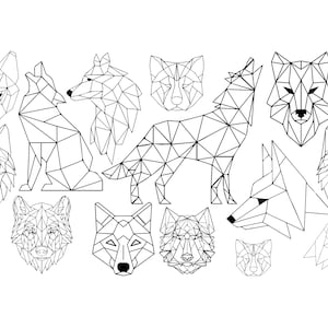 Wolf SVG, EPS, AI Bundle, 15 Wolf, Polygonal Wolf, Geometric Wolf ...