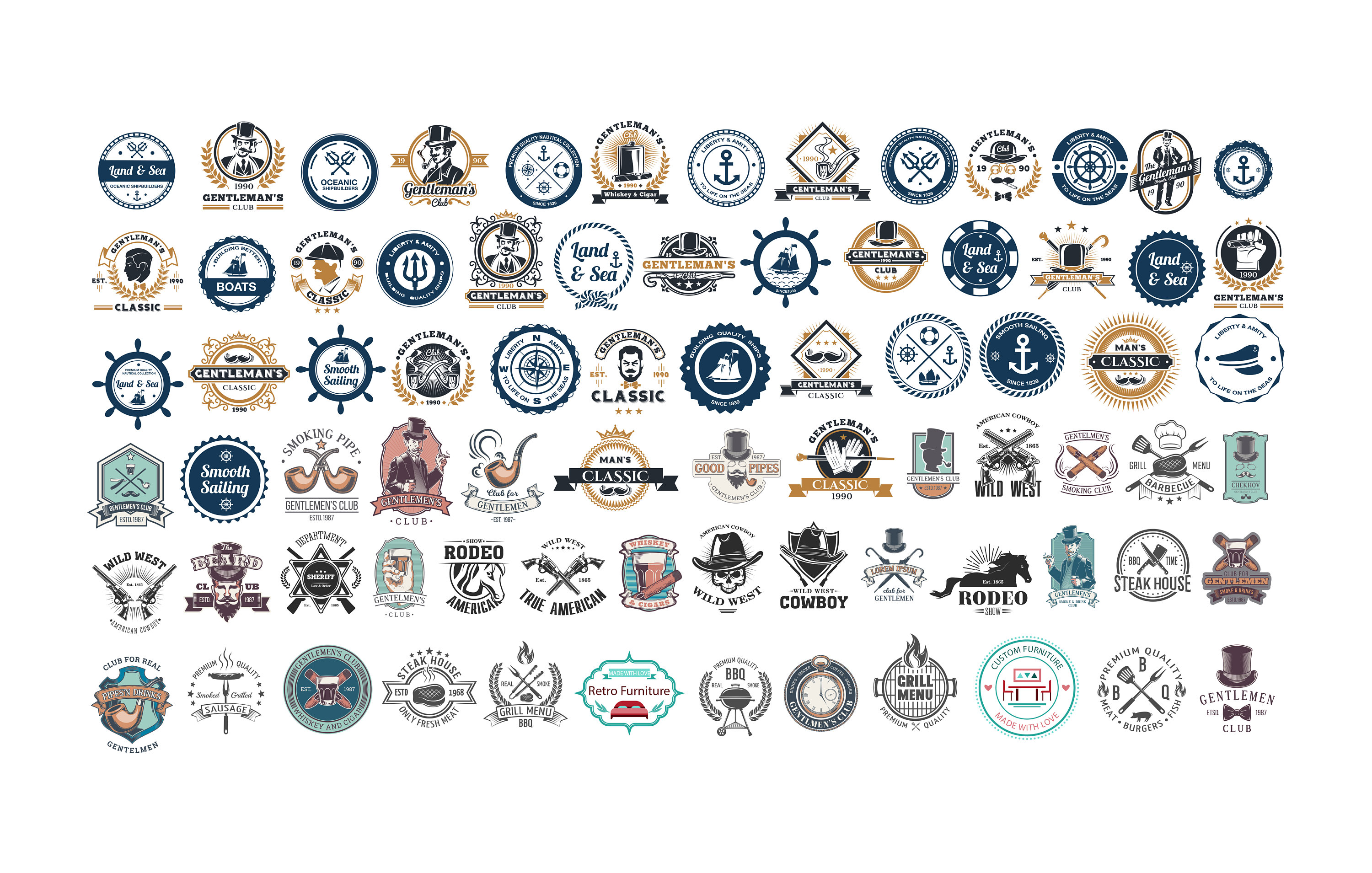 77 Logo Designs, SVG, Adobe Illustrator Editable Files, Vintage Logo ...