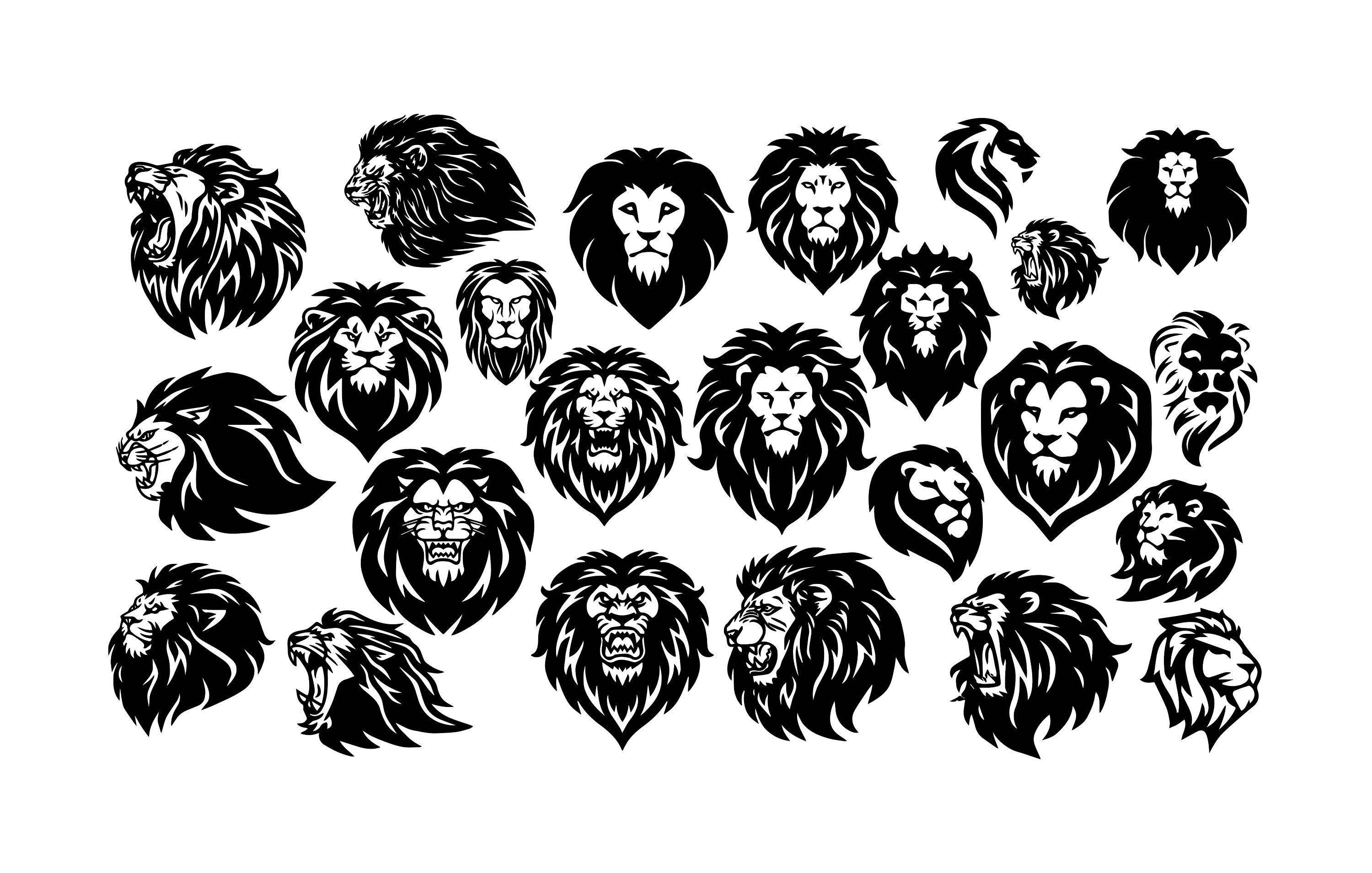 24 Lion Design, SVG, EPS, Adobe Illustrator Editable Files, Lion ...