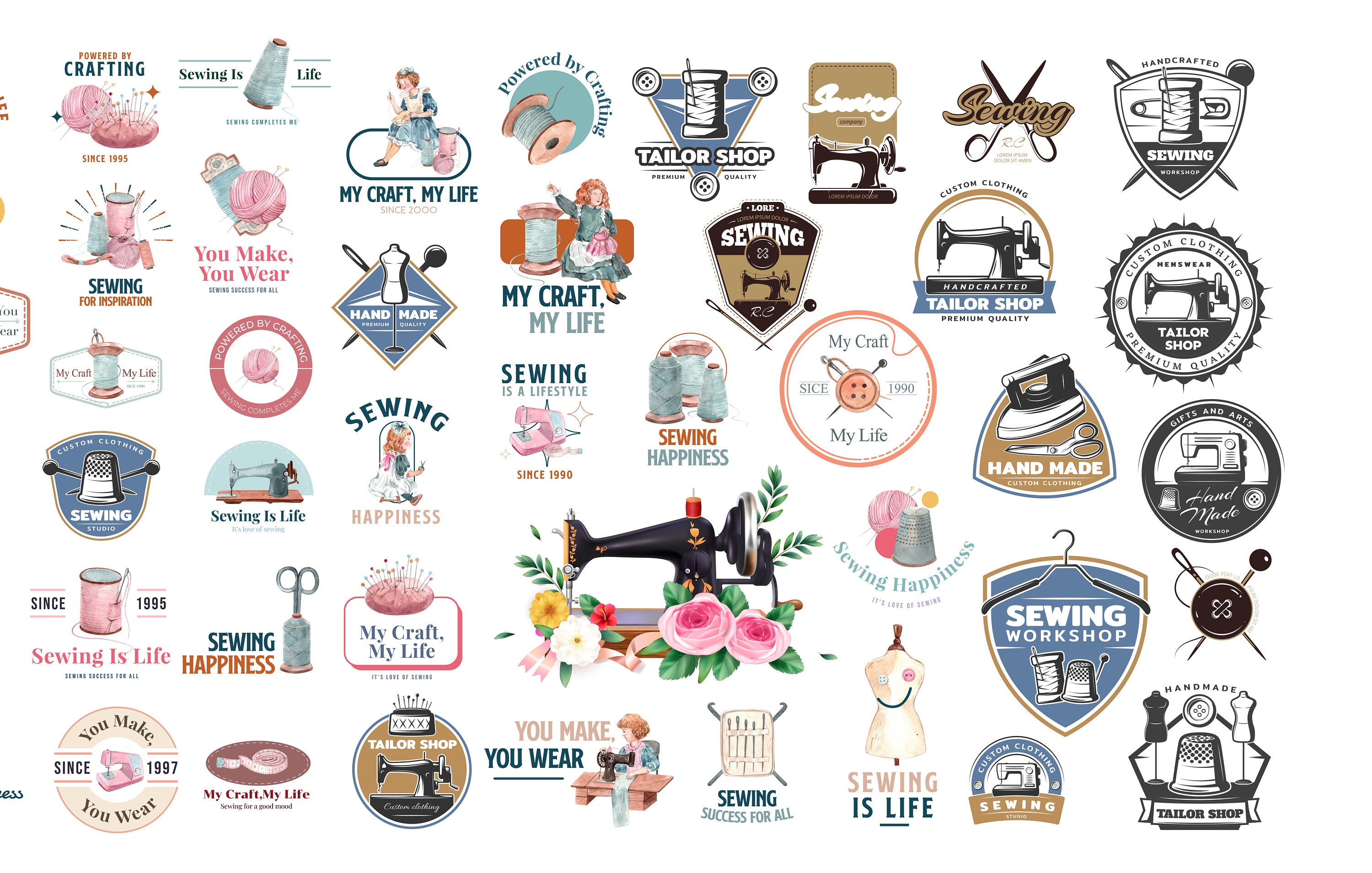 46 Sewing Logo, SVG Editable File, Tailor Logo, Readymade Logo ...