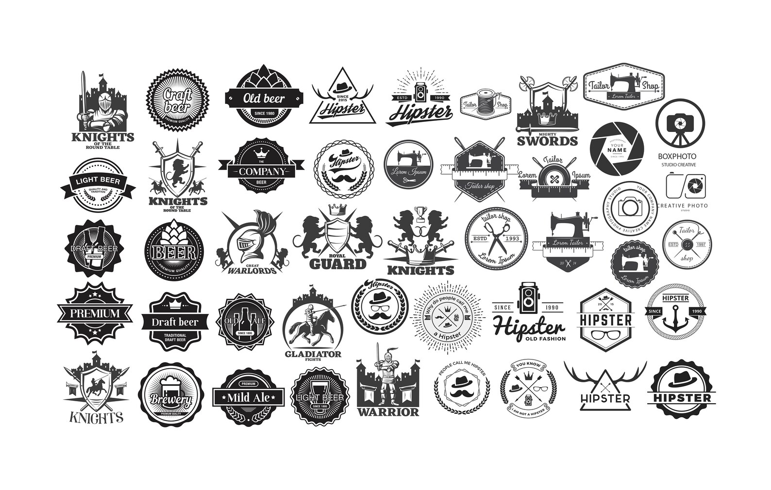 45 Vintage Logo, SVG, EPS, Adobe Illustrator Editable File, Readymade ...