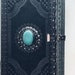 Black Leather Grimoire Spell Book Embossed Journal With Single Stone ...