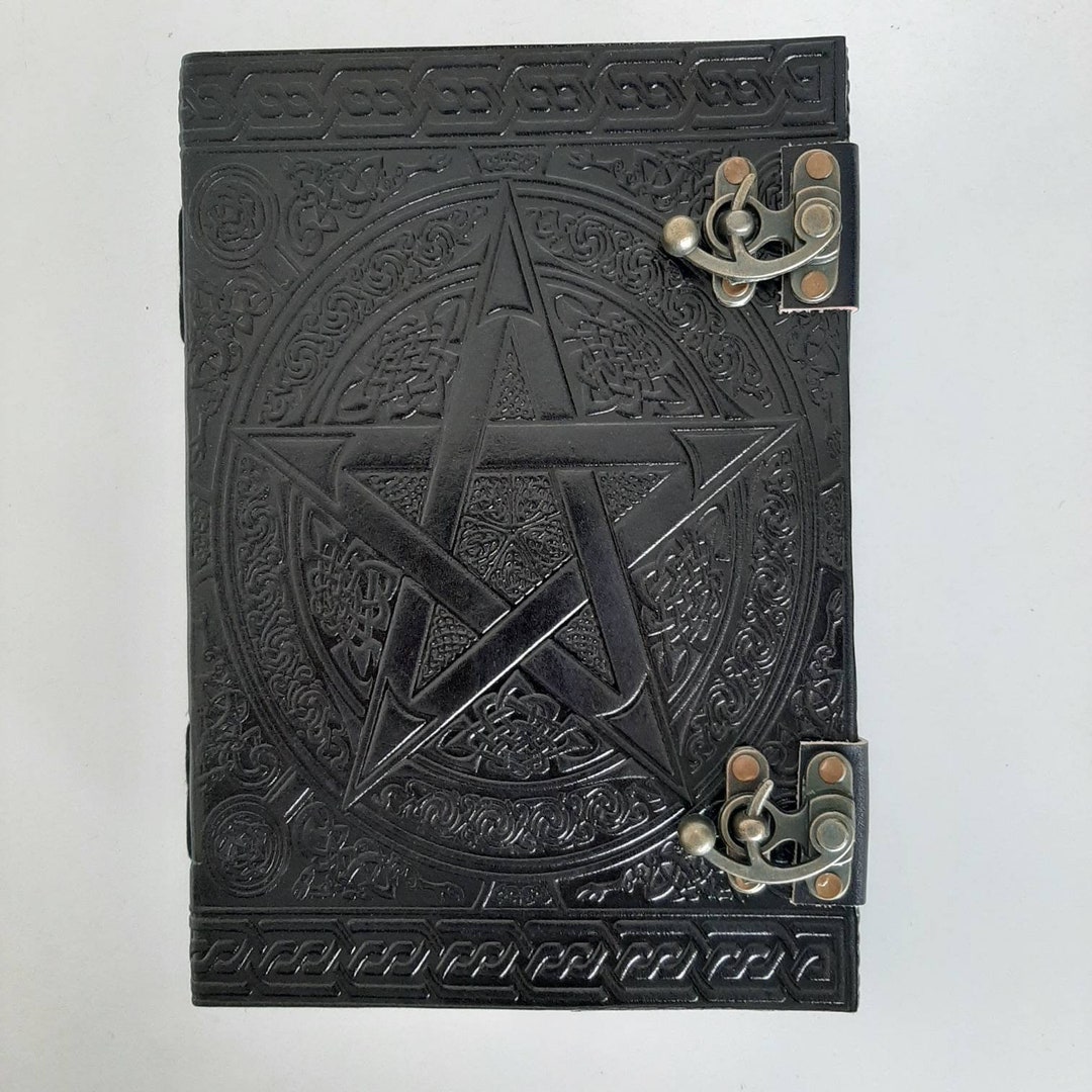 Black Wicca Journal Book of Shadow Handmade Leather Journal Notebook ...