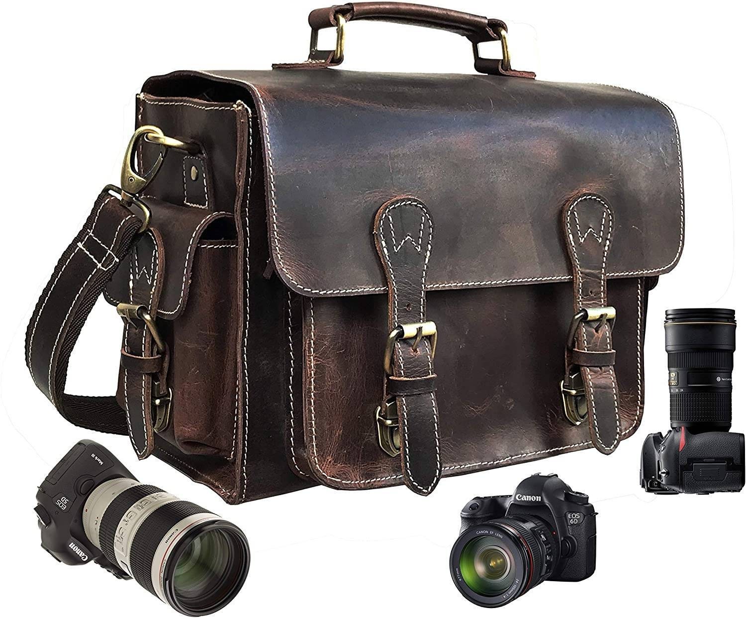 Leather Personalized DSLR Camera Bag Camera Satchel Bag - Etsy
