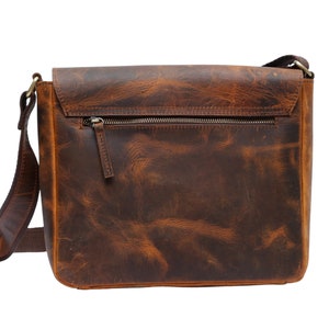 Vintage Genuine Leather Crossbody Bag for Women 10 Inch Purse Tote ...