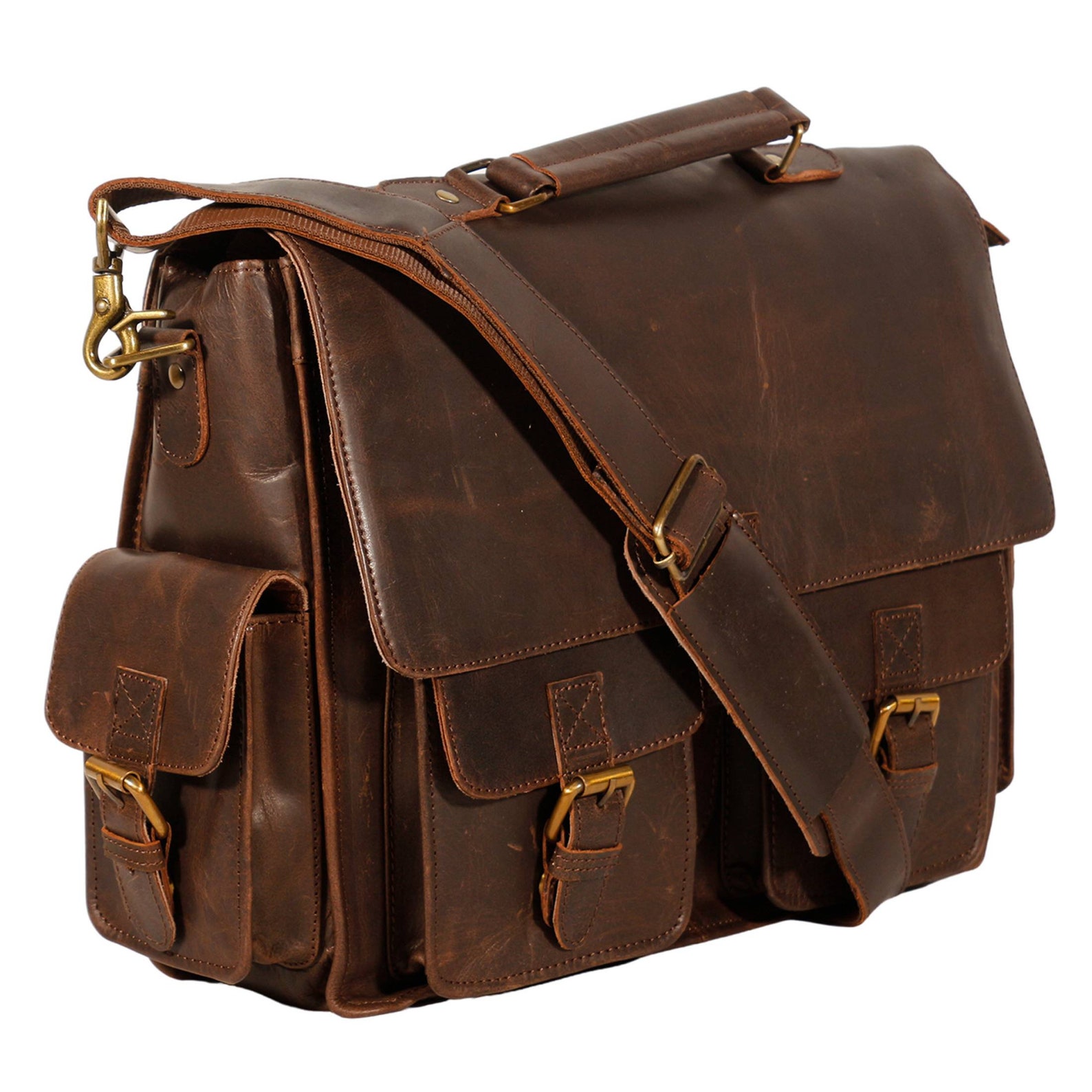 Leather Convertible Backpack Messenger Bag Leather Briefcase - Etsy