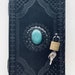 Black Leather Grimoire Spell Book Embossed Journal With Single Stone ...