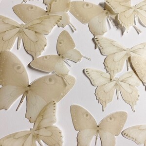Pack of 18 Beige Wafer Paper Die Cut Butterflies, Edible Butterflies ...