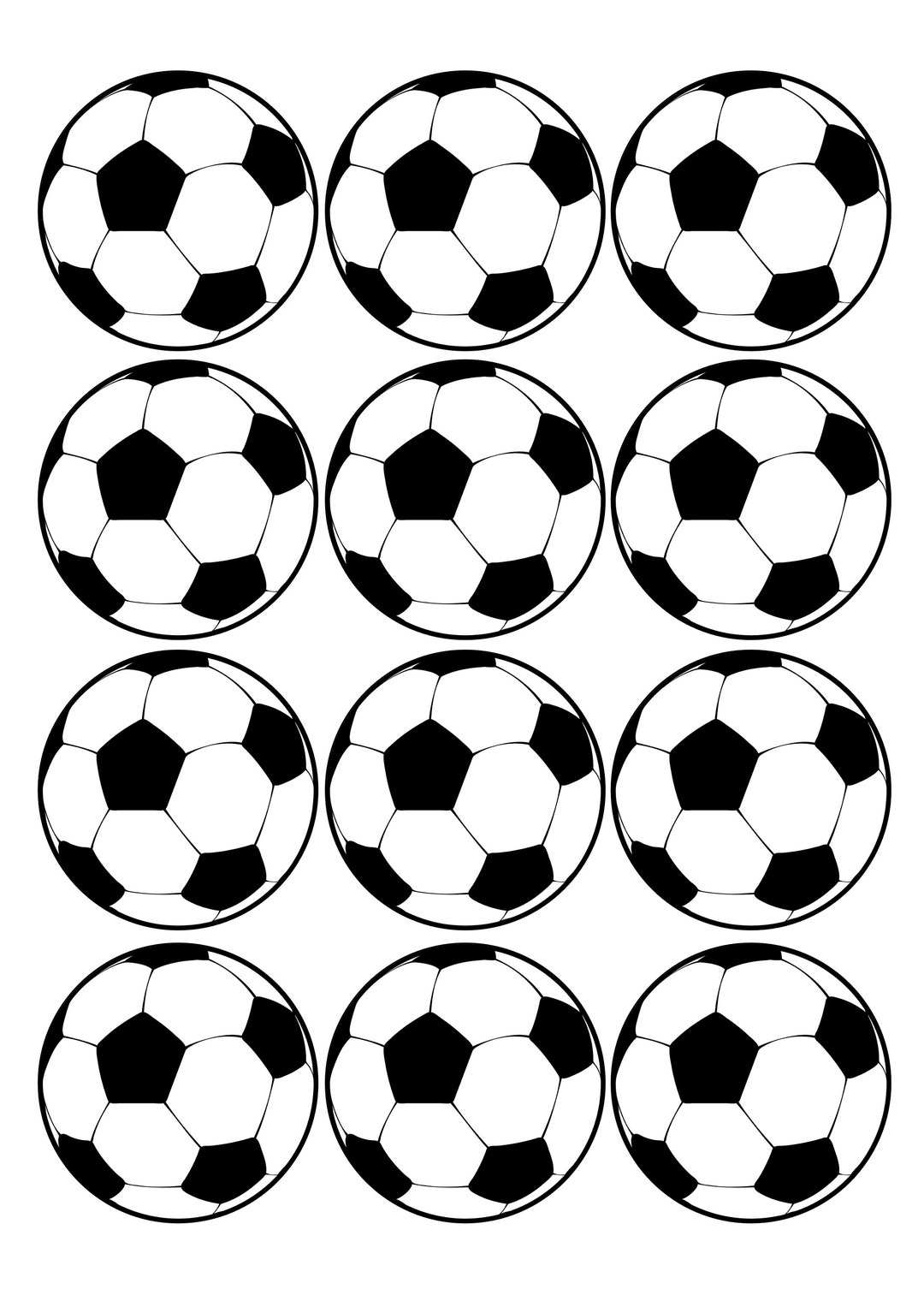 Soccer Ball Toppers Edible Icing/frosting Sheet for Cupcakes, Cookies ...