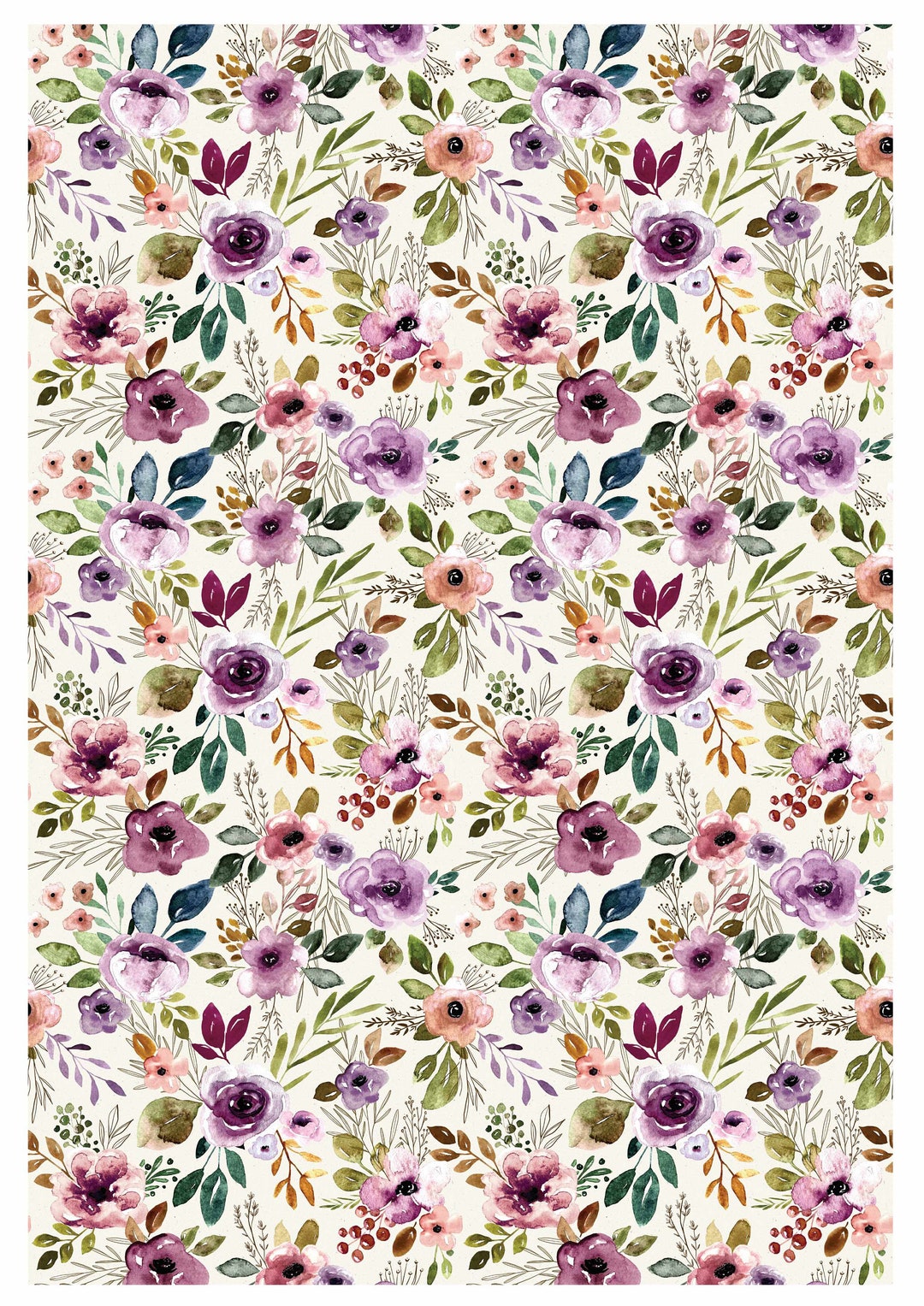 A4 Amethyst Blooms Print Icing/frosting Sheets - Etsy