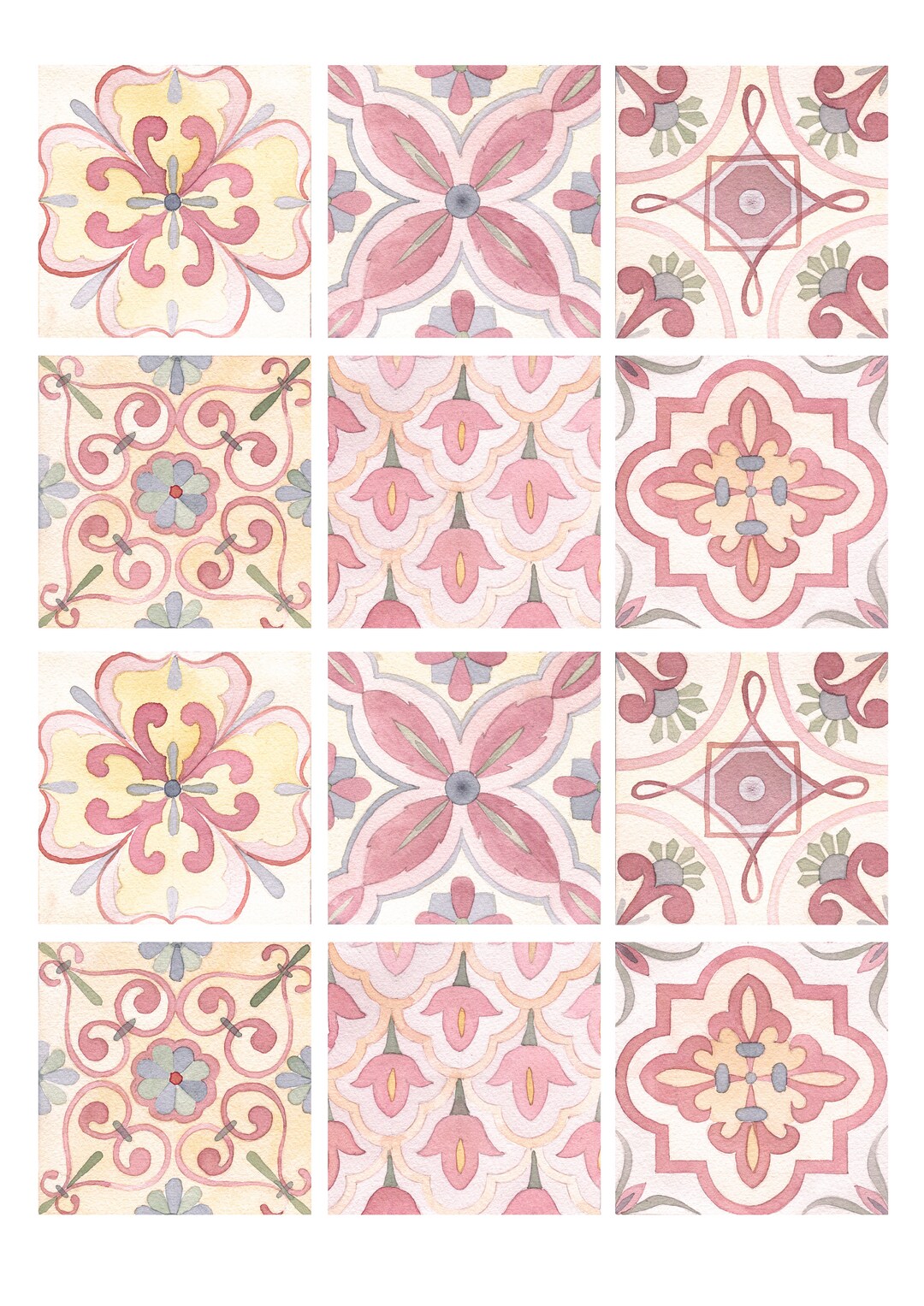 Various Moroccan Watercolour Edible Image Tiles - Etsy