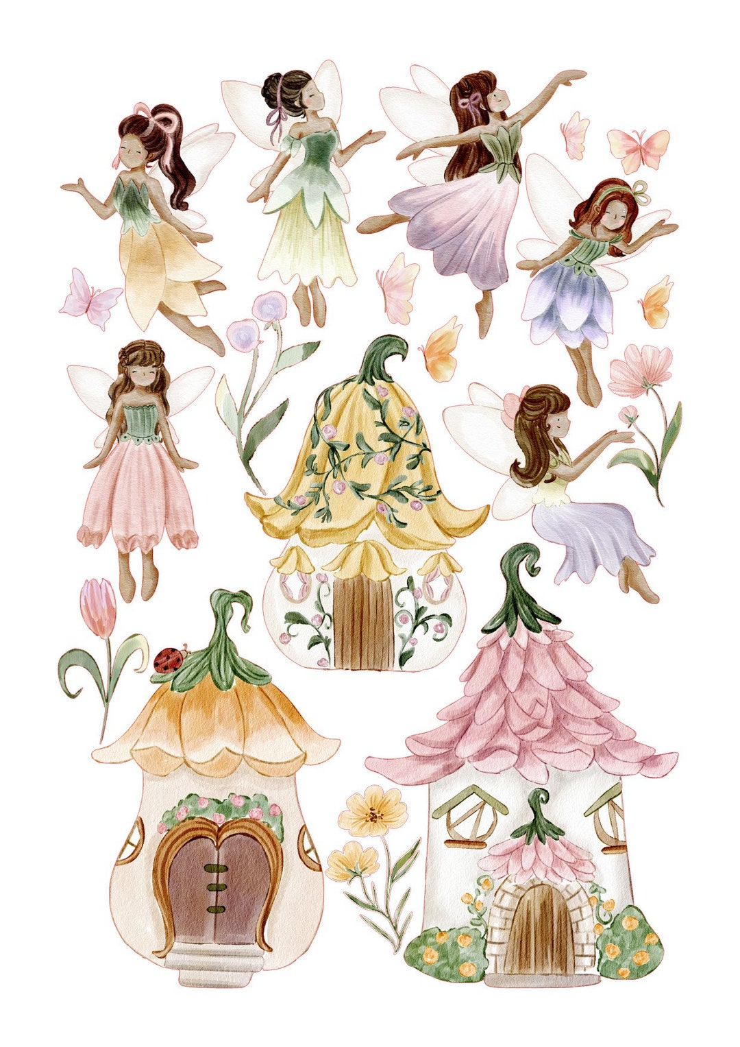 Sweet Fairies Cake Scene, Dark Skin Fairies, Fairy Frosting Sheets ...