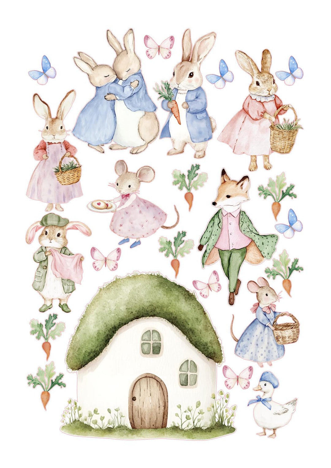 Edible Cake Topper Precut Peter Rabbit Cottontail Family Edible Image ...