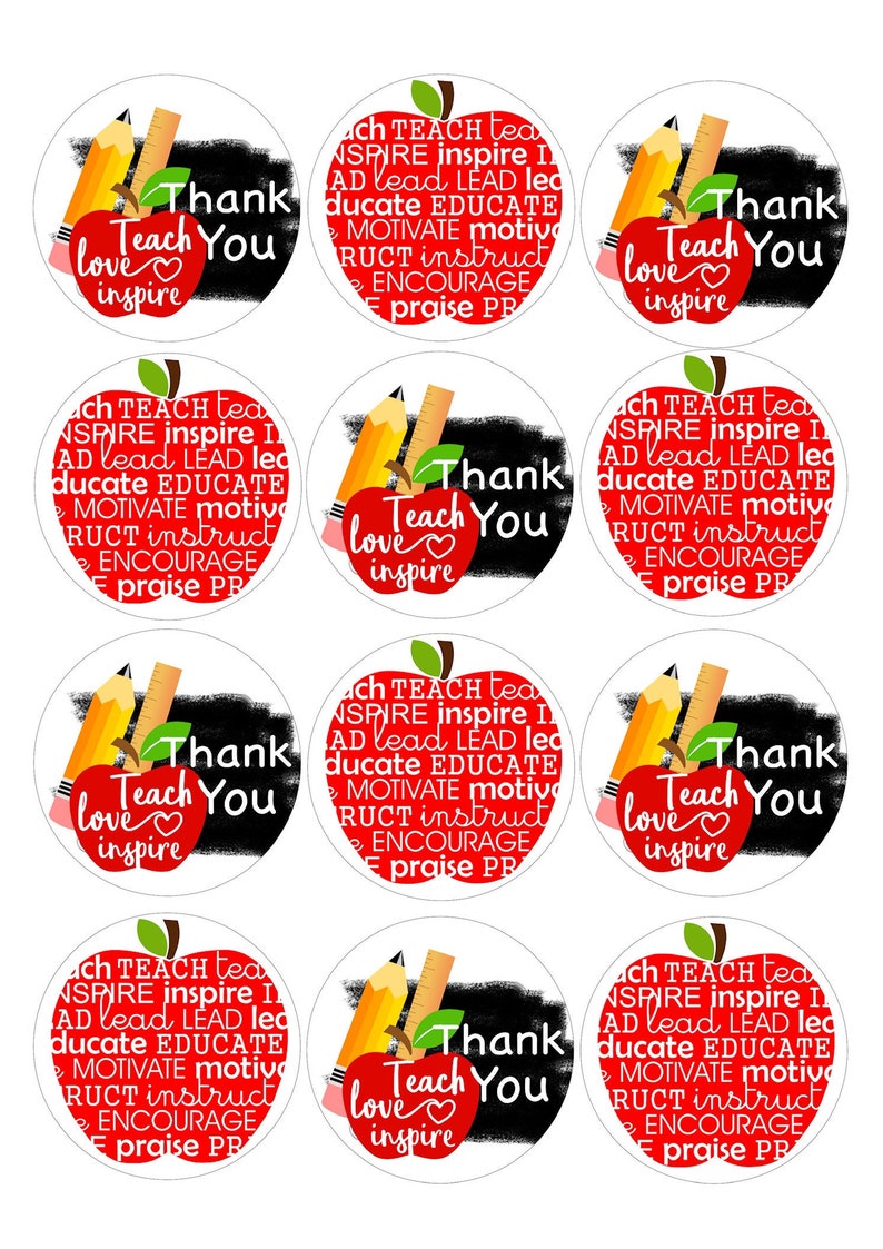 Blackboard Apples Teacher Appreciation Edible Image Toppers - Etsy ...