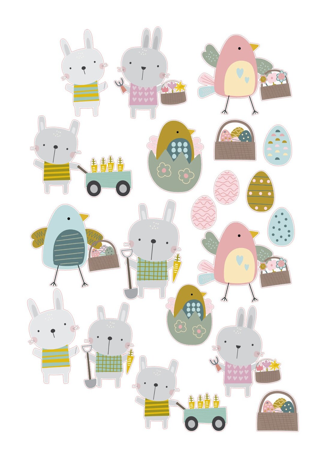 Pre-cut Spring Bunnies Edible Image Toppers - Etsy