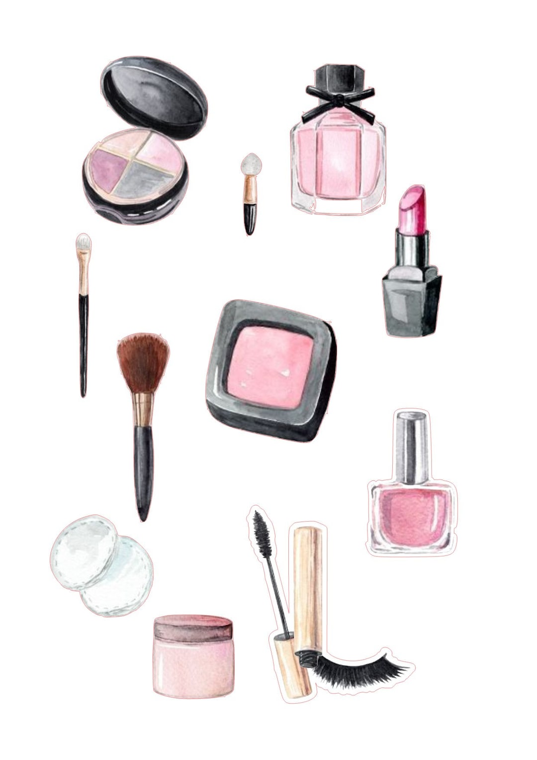 Make up Cake Scene, Makeup Theme, Spa Day, Makeup Cake Toppers, Pre-cut ...