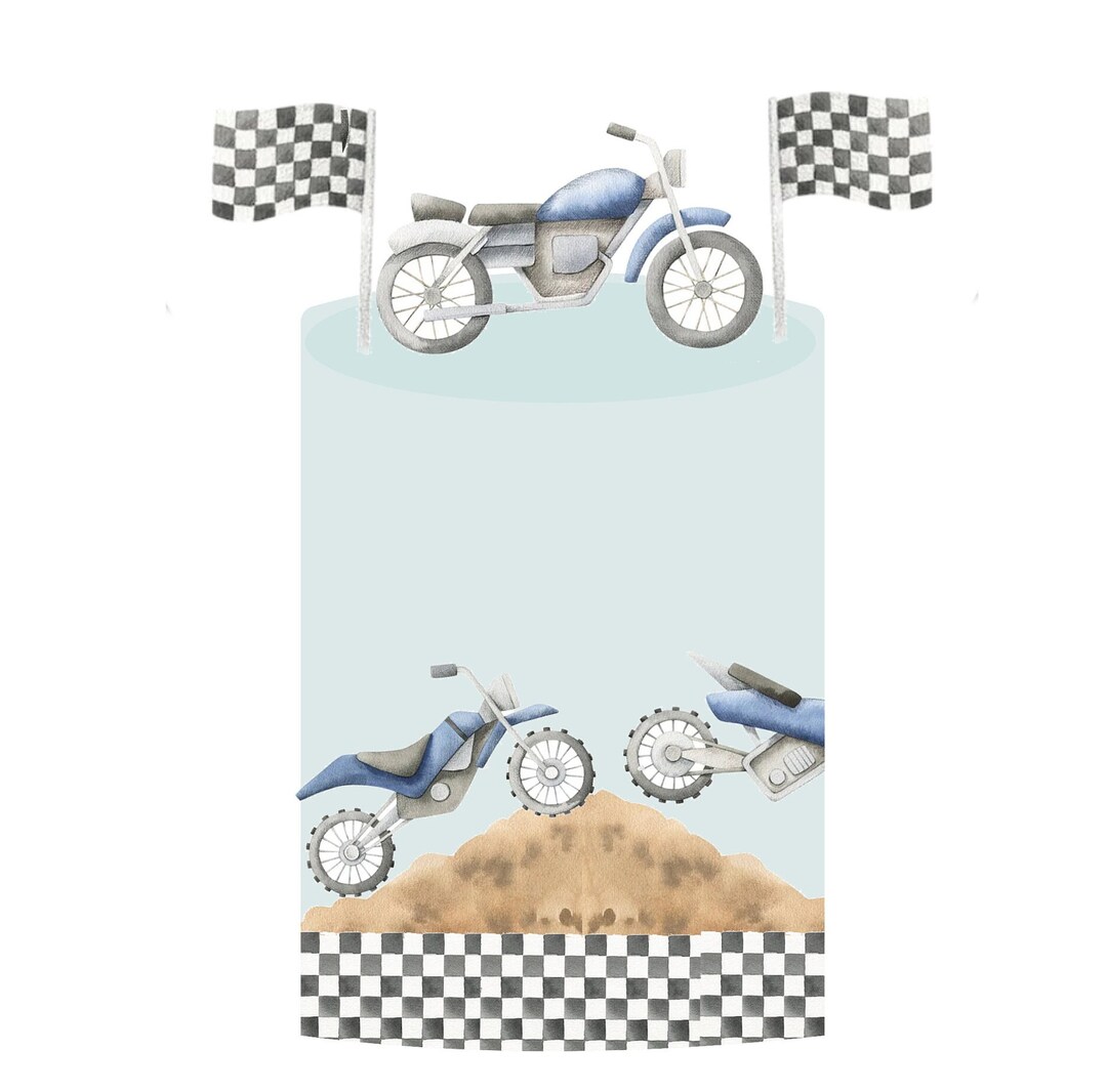 Motorcycle Cake Scene, Dirtbike Cake Scene, Motorcycle Edible Toppers ...