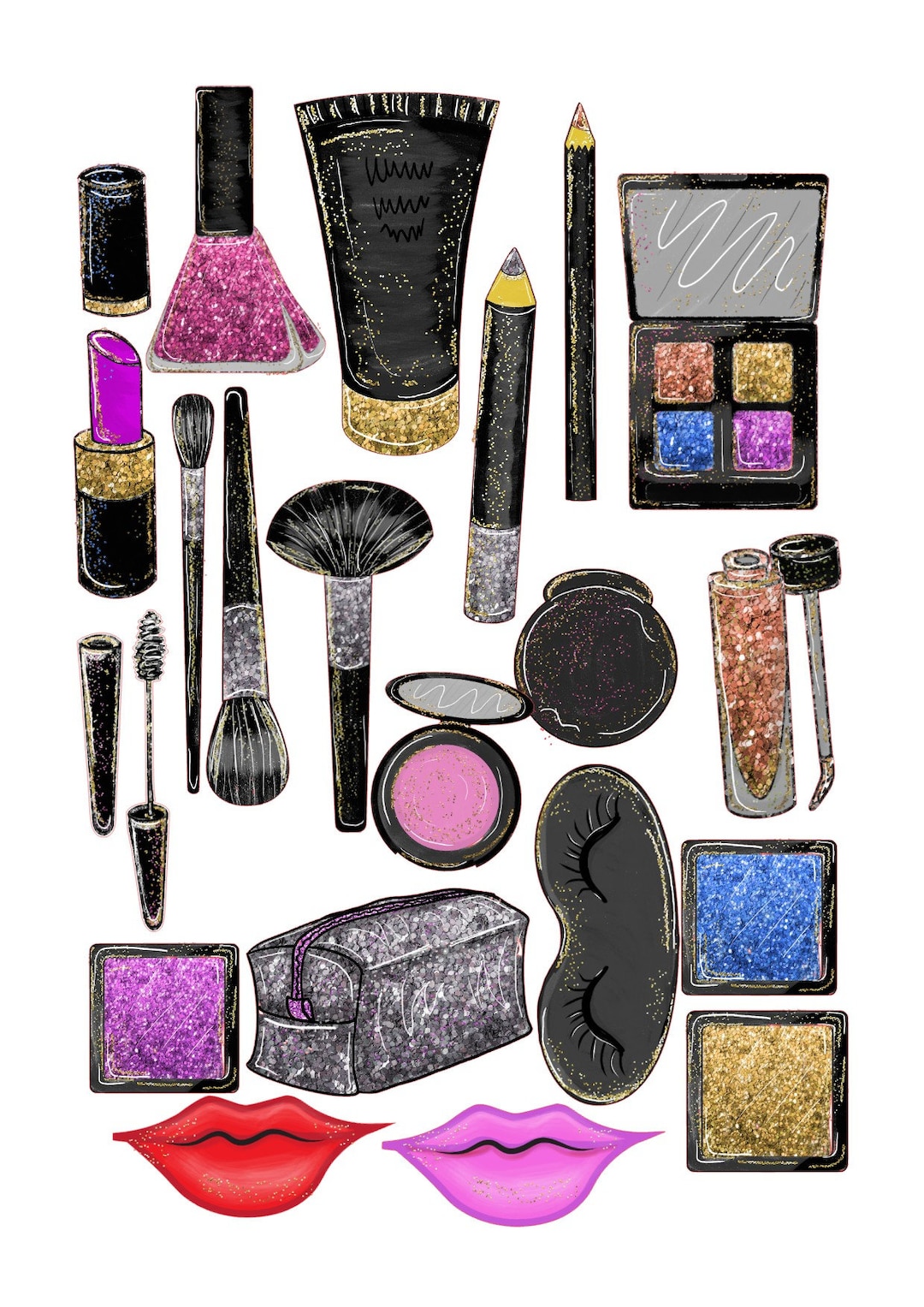 Makeup Cake Scene, Glam Makeup Theme, Spa Day, Pamper Cake Toppers, Pre ...