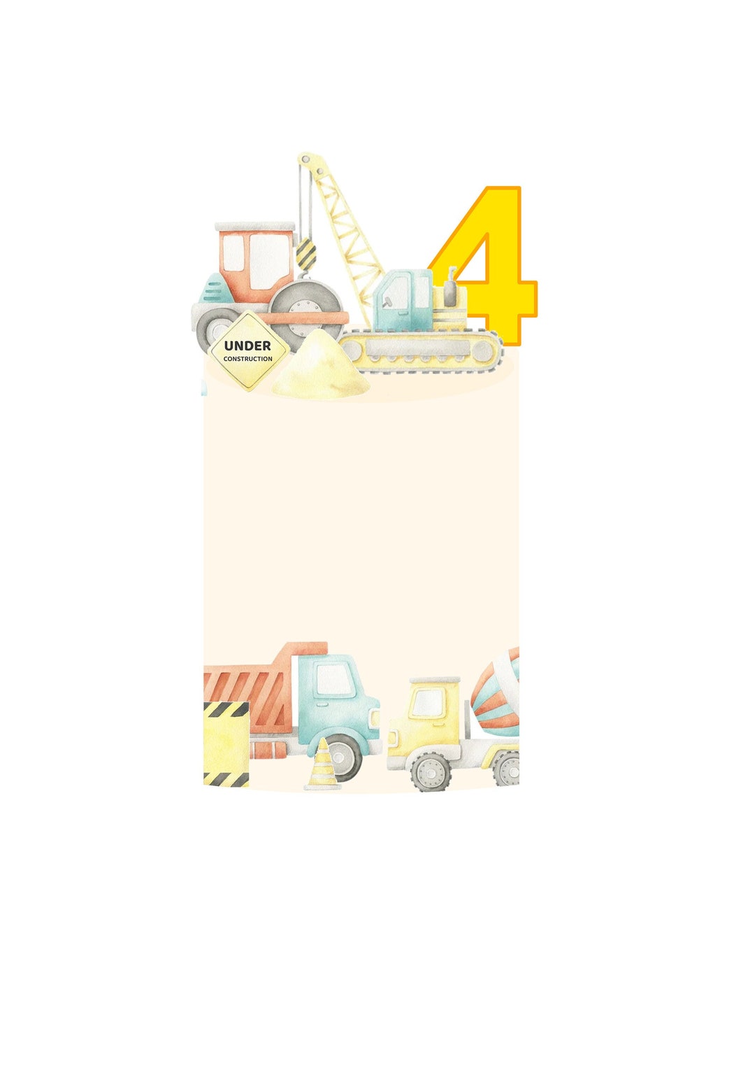 Construction Cake Scene, Pre-cut Edible Images for Cakes, Trucks and ...