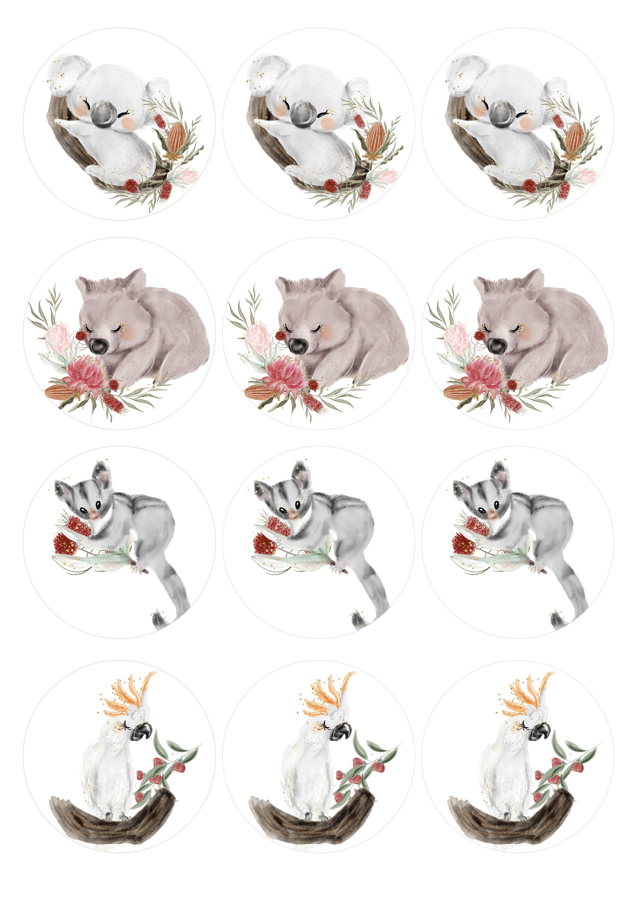 Australian Native Baby Animal Toppers Edible Icing/frosting - Etsy