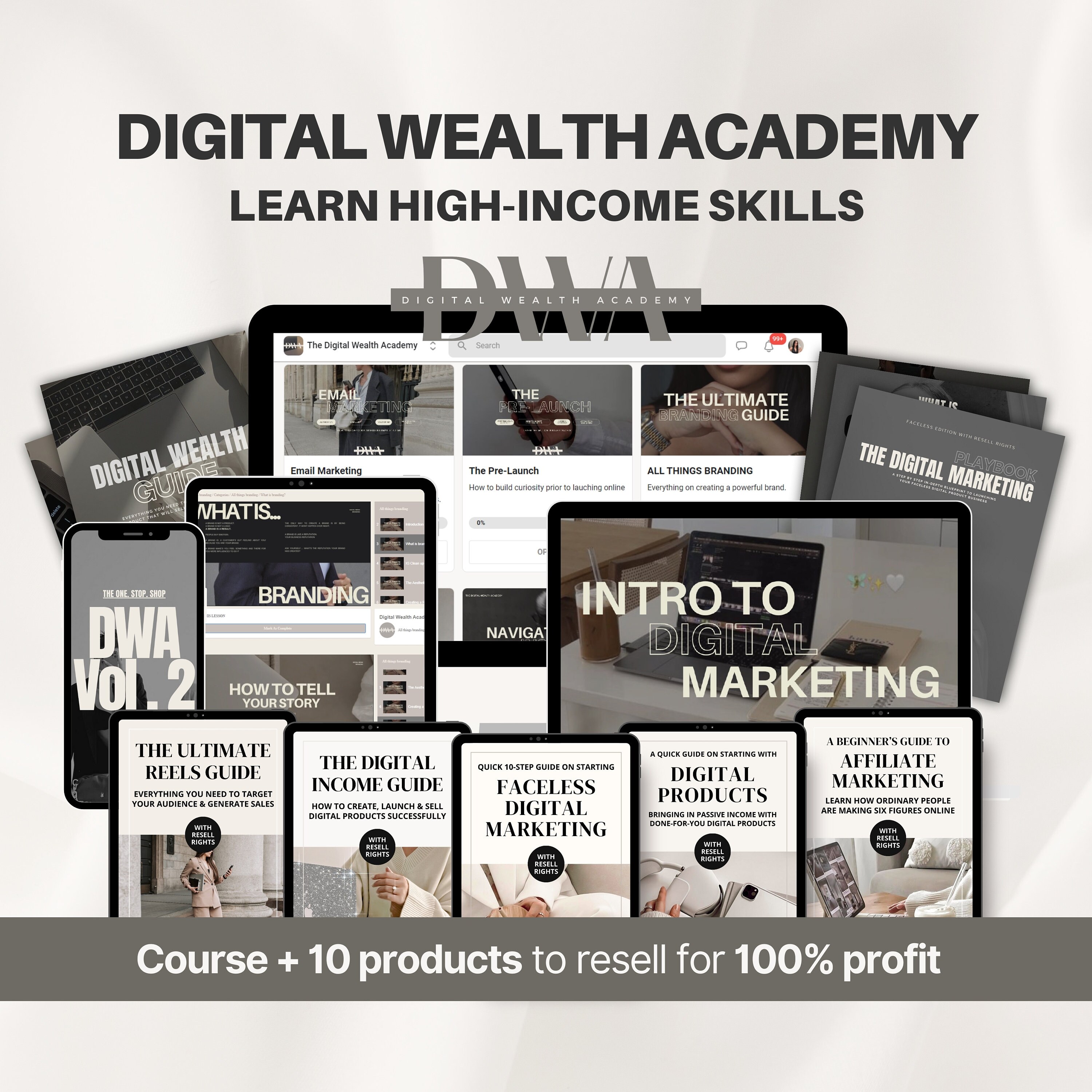 Digital Wealth Academy: Curso de marketing digital BONUS Guías hechas para usted con derechos de ...